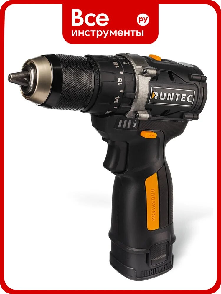 Дрель-шуруповерт ударная аккумуляторная RUNTEC PRO 13 мм,16В, 2*2Ач, 45Нм RT-ID121