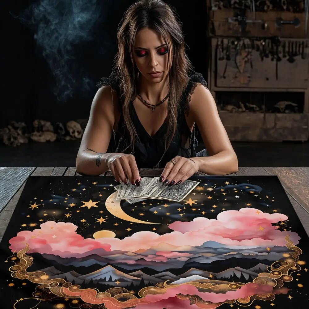 Скатерть для таро Sun Moon Totem из полиэстера 50x50cm, MQZB1