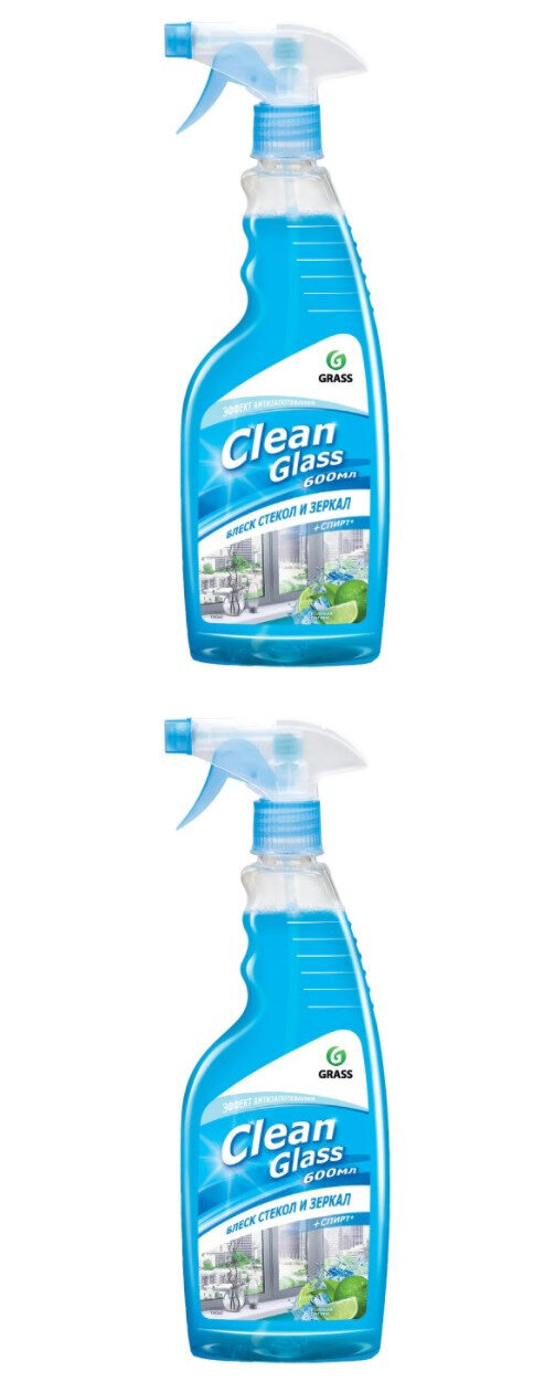 Grass Очиститель стекол Clean Glass Голубая лагуна, триггер, 600 мл, 2 штуки