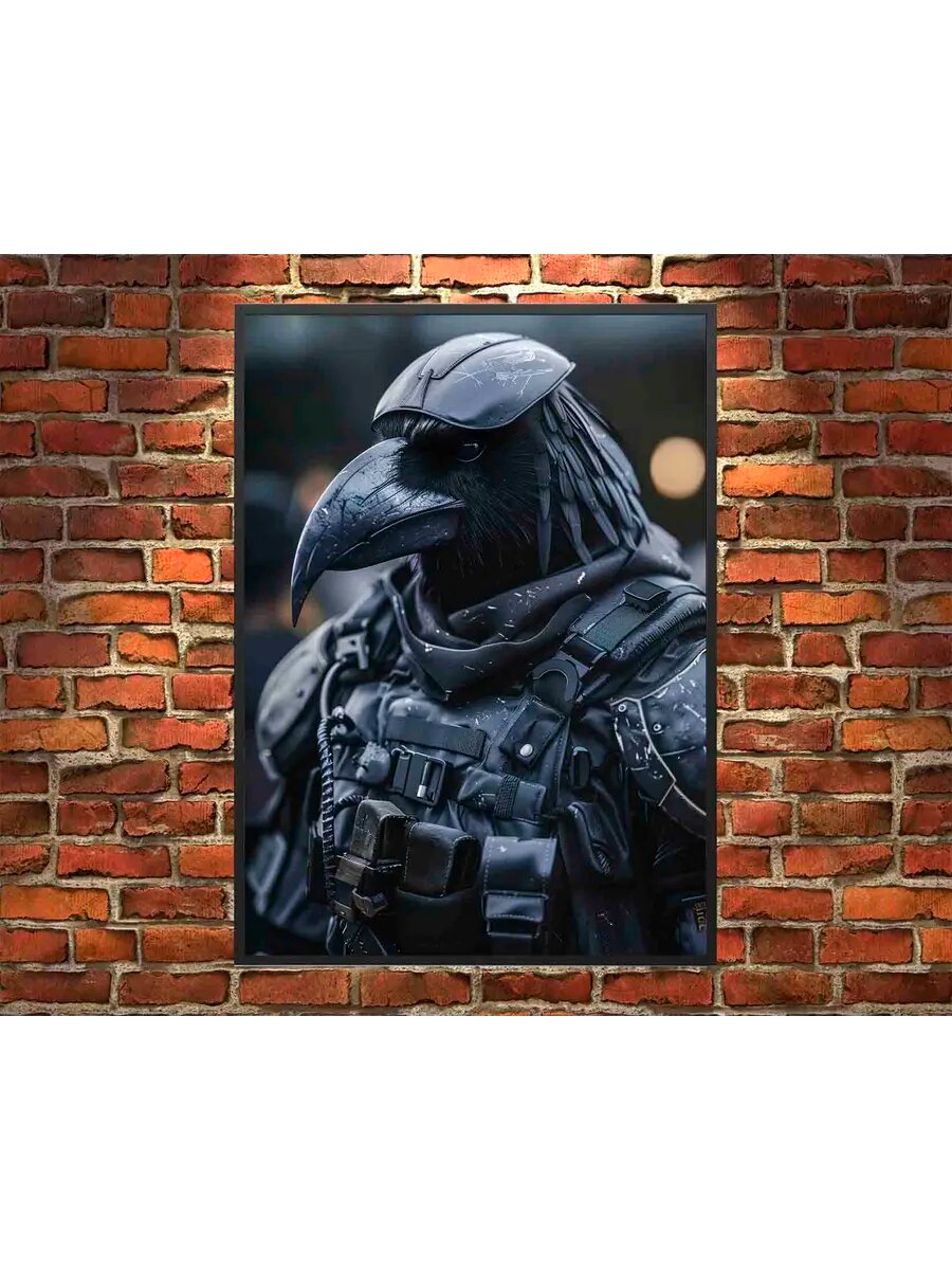 Ворон-птица-солдат 4, Плакат 30x42см