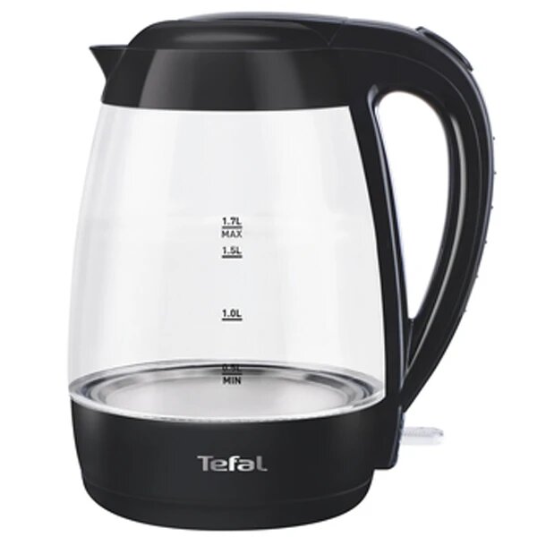 Электрический чайник Tefal KO450832, стекло/пластик, мощность 2200Вт, чёрный
