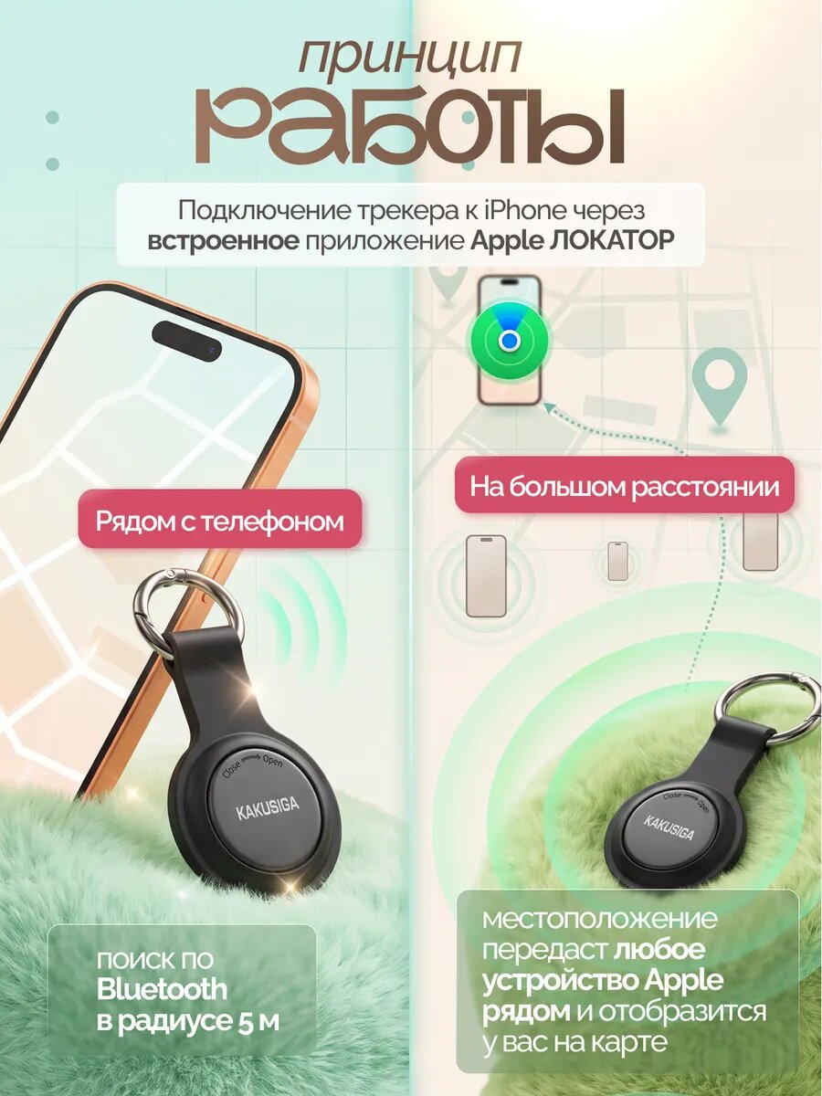 GPS трекер bluetooth беспроводная метка аpple аirtag маячок слежения для iphone и android для автомобиля, ребенка, собак — фото 1