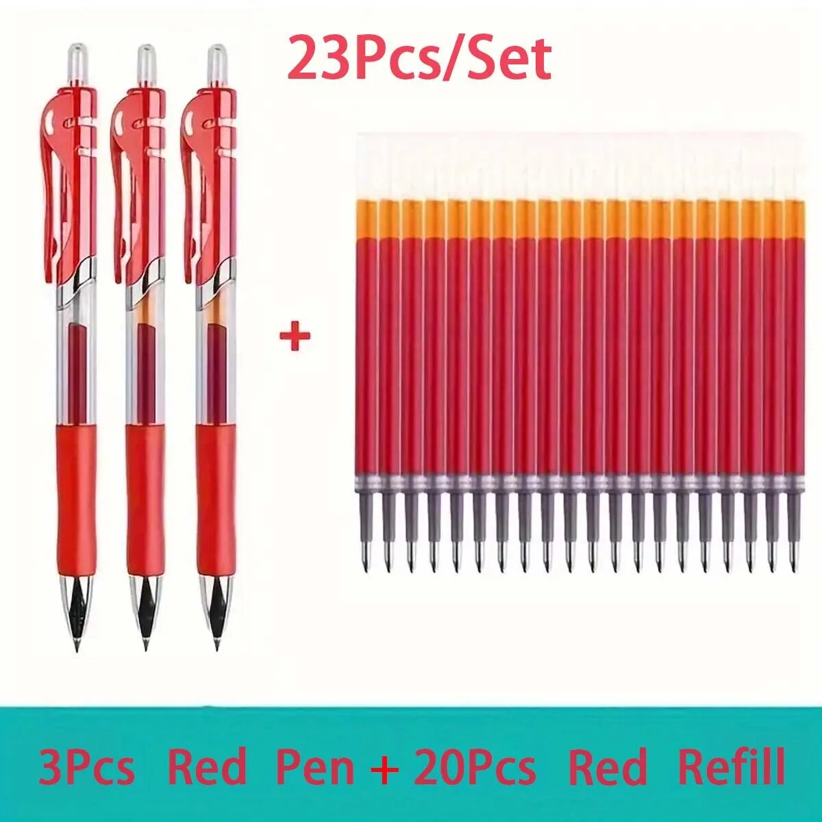 Набор шариковых ручек 23 шт, черный/красный/синий Red-23pcs