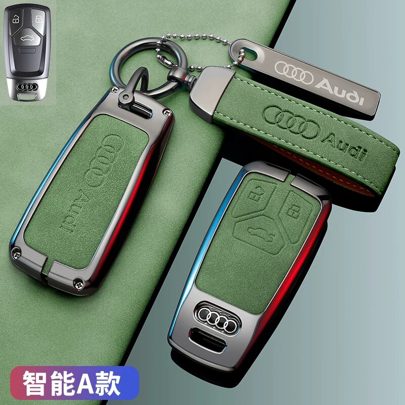 Ключевой браслет Audi с браслетом и номерным знаком в графитово-зеленом цвете из цинкового сплава,