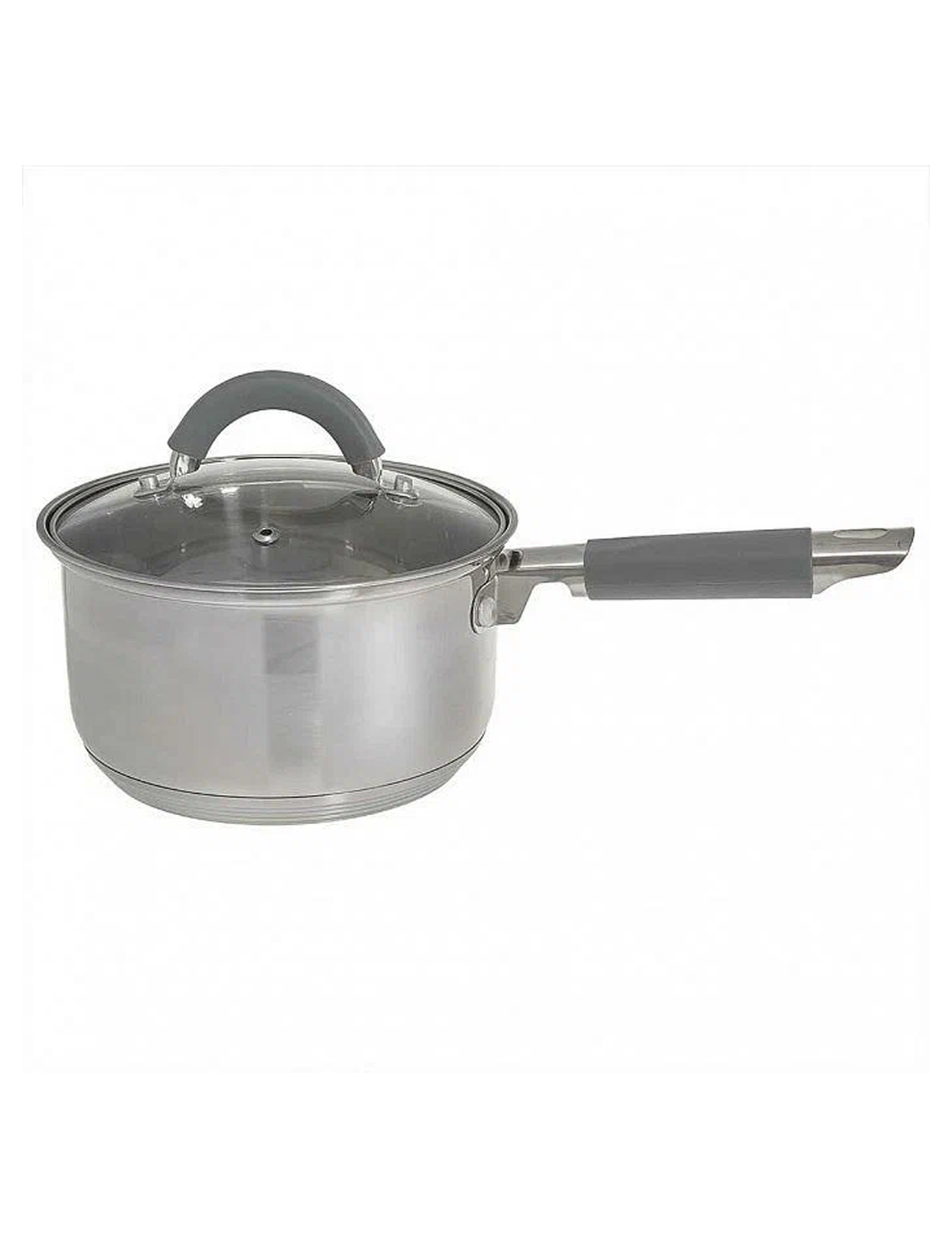 Ковш WEBBER BE-361/2, со стеклянной крышкой, 16*9,5 см, нерж. сталь, 2,1л