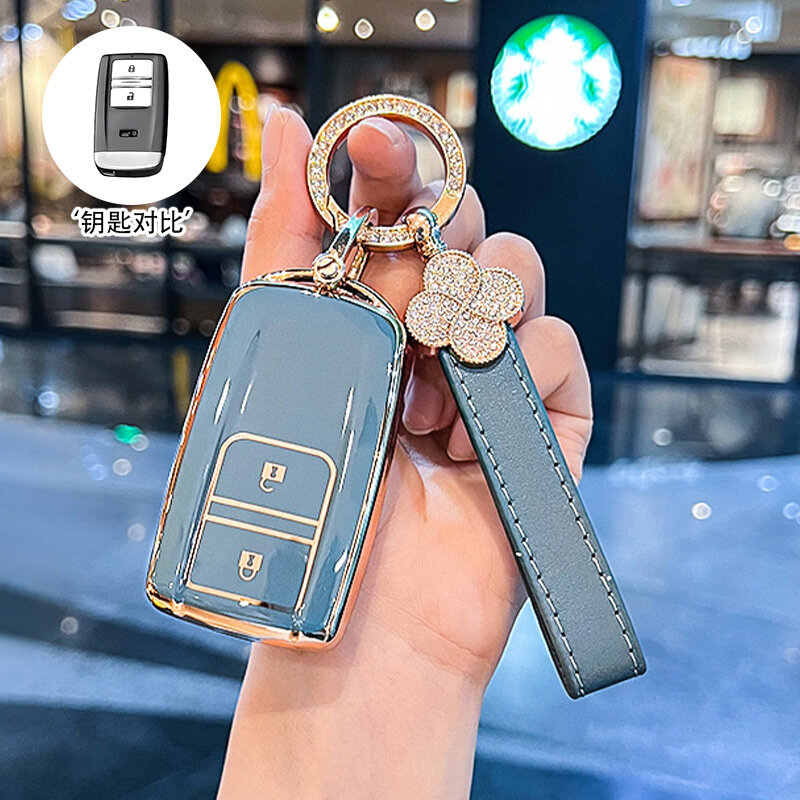 Ключевой чехол Acura RDX/CDX/MDX/NSX/TLX Smart 2-Key розовый серый с новым клевером