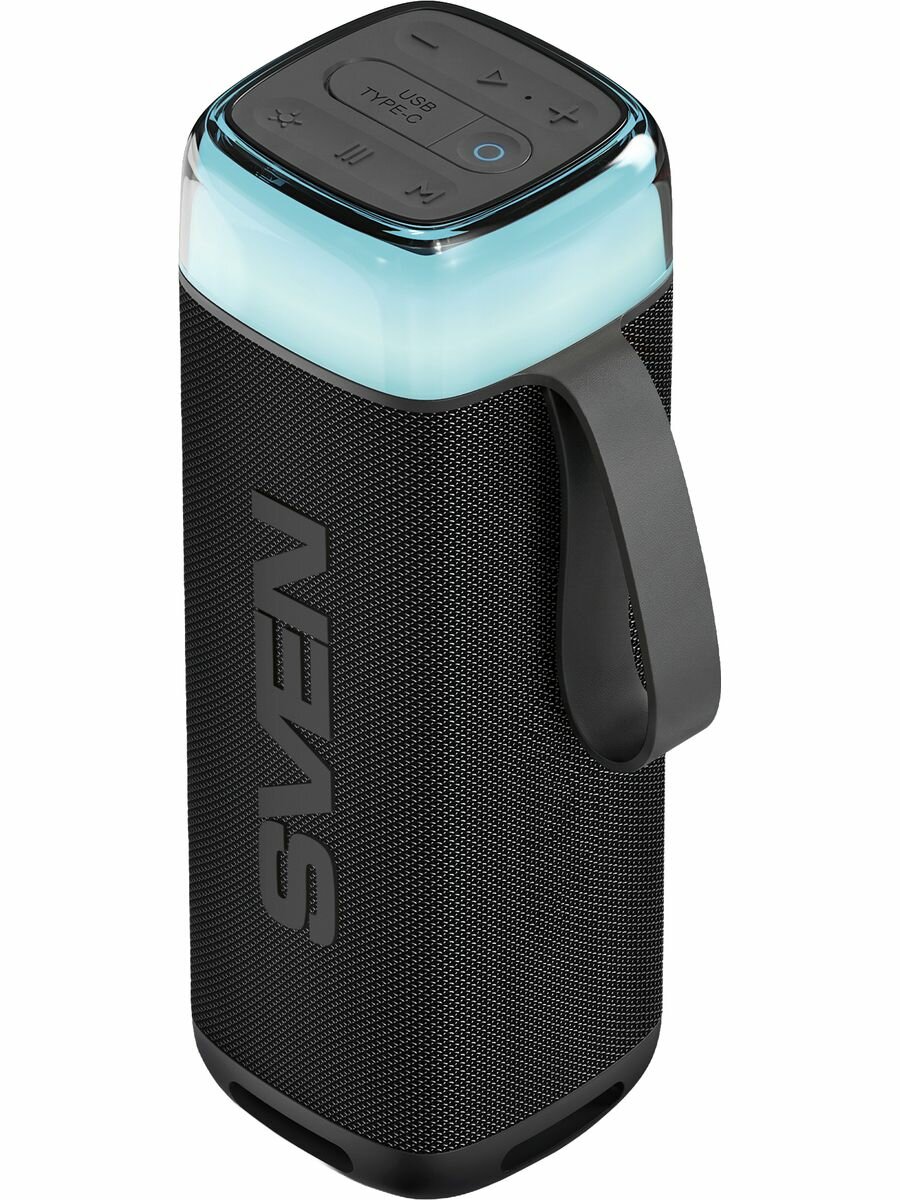 SVEN PS-310 Беспроводная портативная музыкальная колонка с Bluetooth, защитой от воды IPx5 и подсветкой, 30 Вт