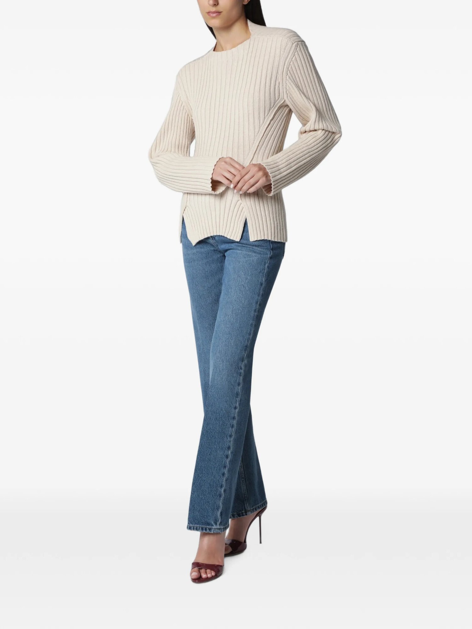 Свитер Victoria Beckham Ribbed side-slit sweater, размер 10 — фото 1