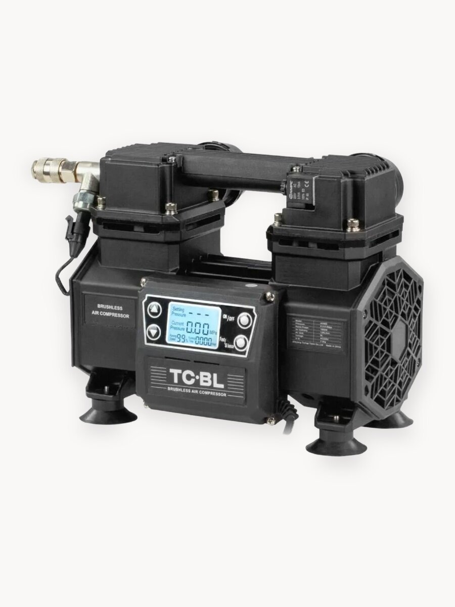 Компрессор воздушный поршневой бесщеточный безмасляный TC-BL AC660, производительность 125 л/мин. Компрессор для пневмоинструмента, продувочной техники, накачки шин и шаров, для покраски