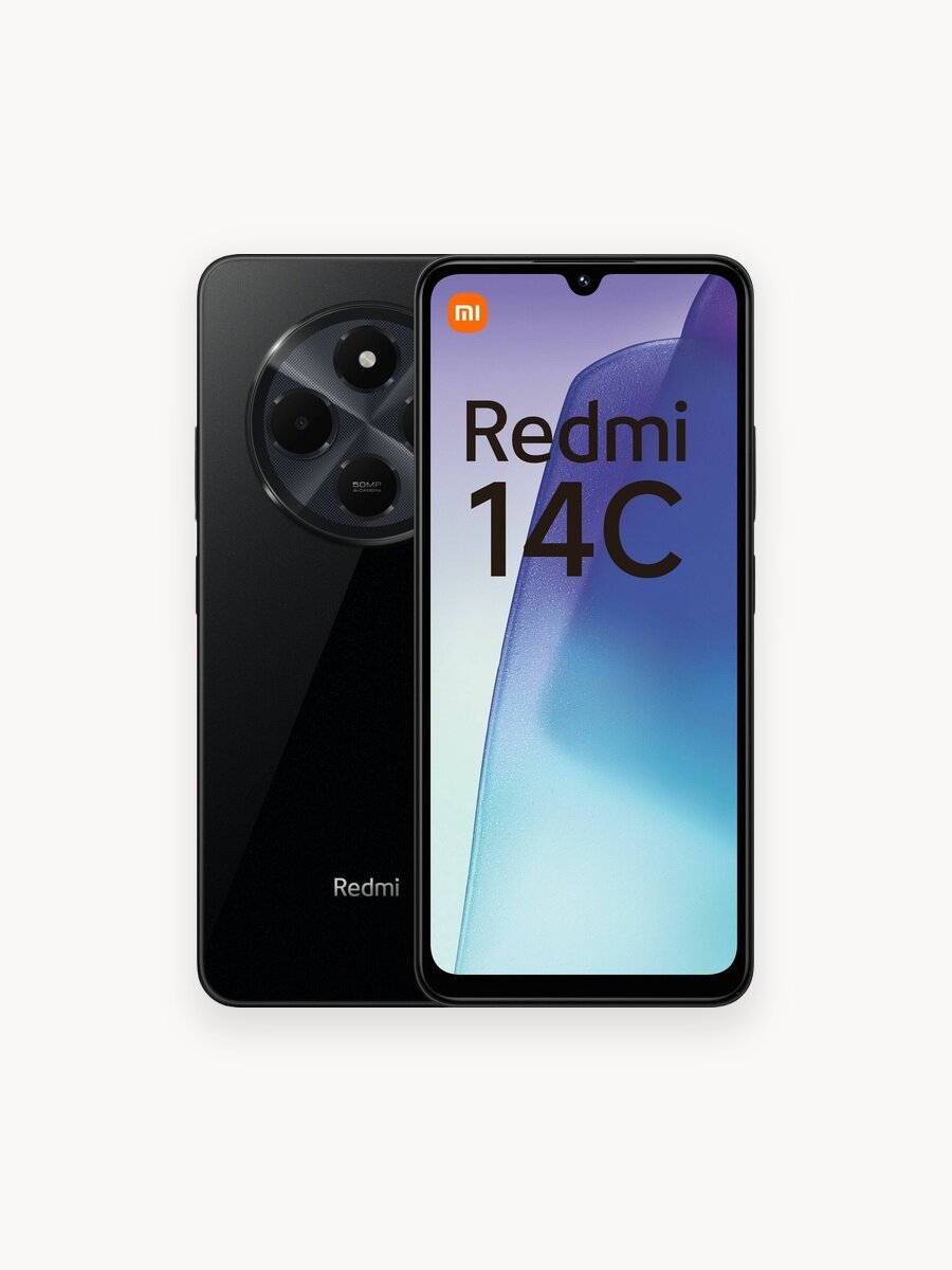 Смартфон Xiaomi Redmi 14C NFC, Android 14, экран 6.88" Full HD, 8ГБ/256ГБ, Черный