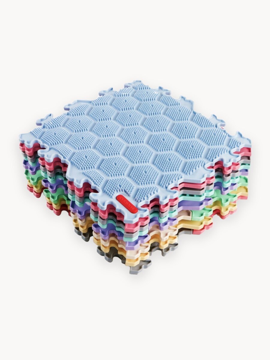 Модульный детский развивающий коврик-пазл SPORTO.ONE, Пастель, 14 модулей - для игр и развития