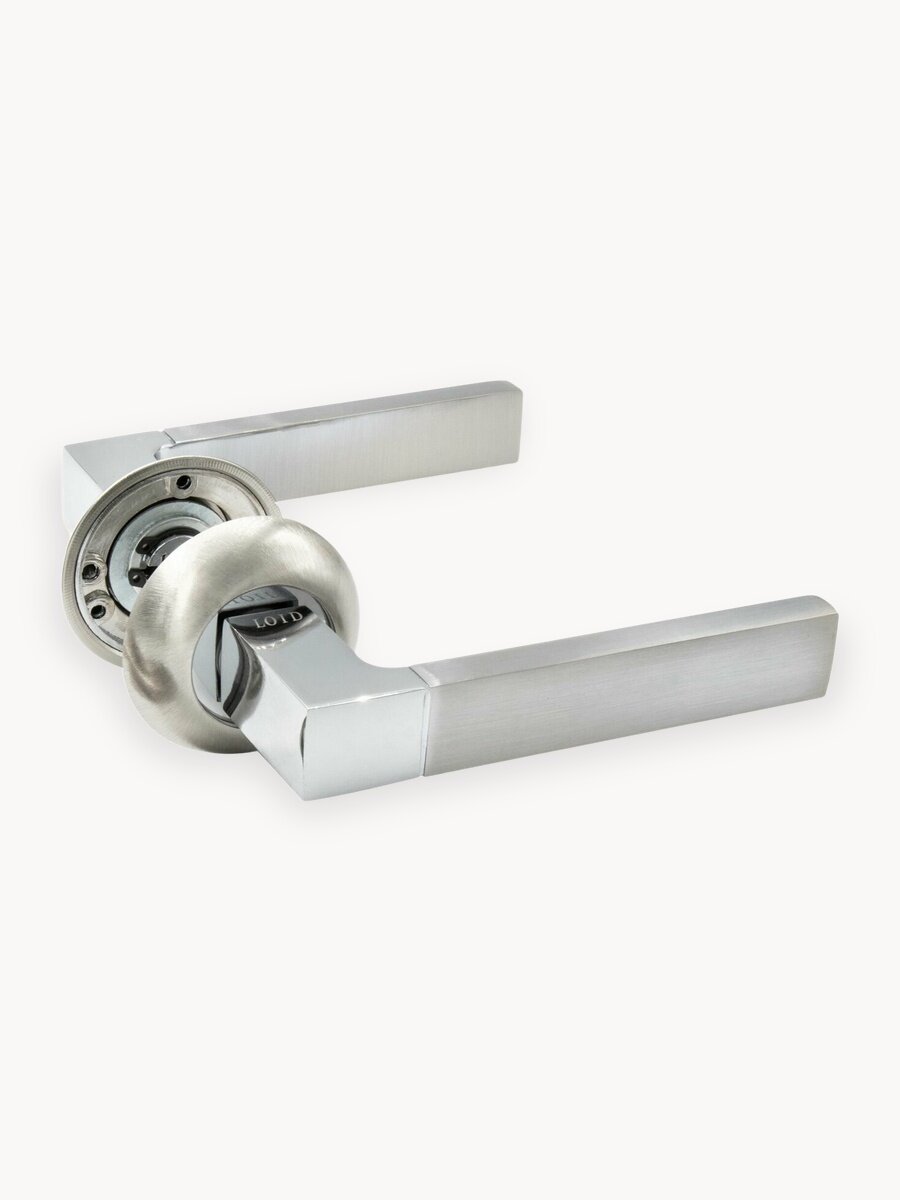 Ручка дверная межкомнатная нажимная Loid 220 SN/CP серебристый, матовый хром, никель/хром
