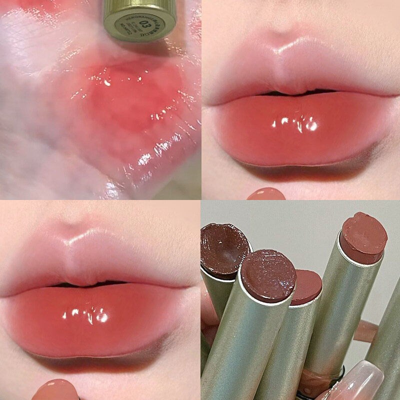 Увлажняющая и осветляющая твердая помада-блеск для губ Peach Heart Smooth Mirror Lipstick.