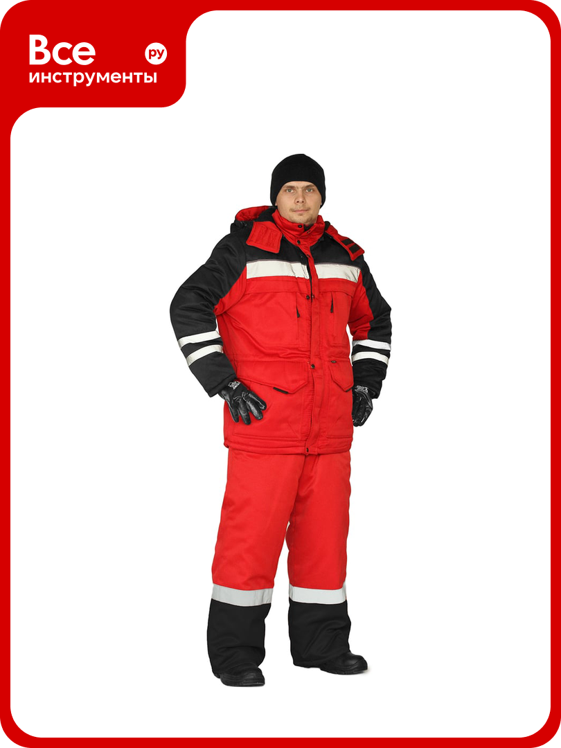 Зимний костюм URSUS зимник красный/черный КОС631-242; 48-50, 182-188