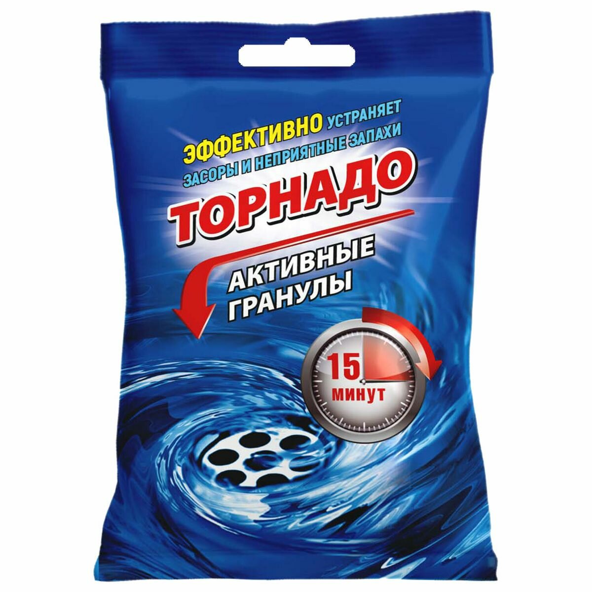 Средство для прочистки труб Крот "Торнадо", активные гранулы, 70г (4000029), 15шт.