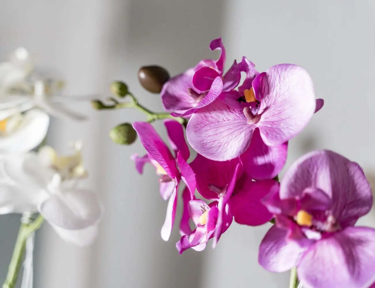 Искусственная орхидея фаленопсис в горшке, фиолетовая, 48 см, Edelman