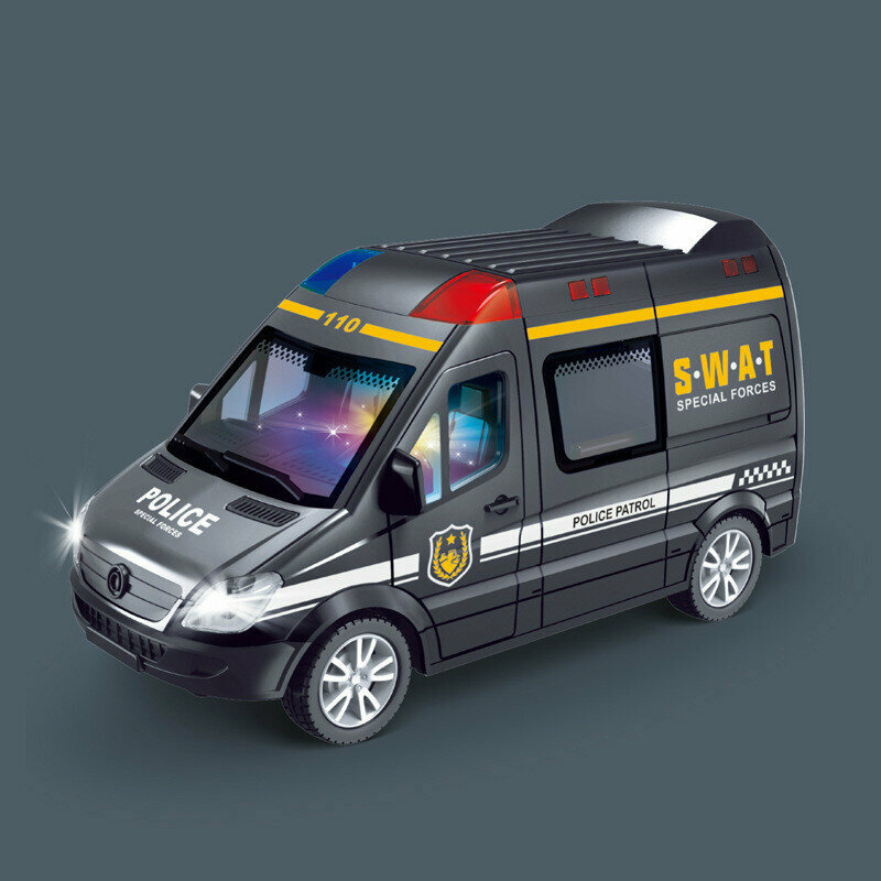 Игрушка пожарная машина с звуком светом инерционный привод для дошкольников мальчиков и девочек черная