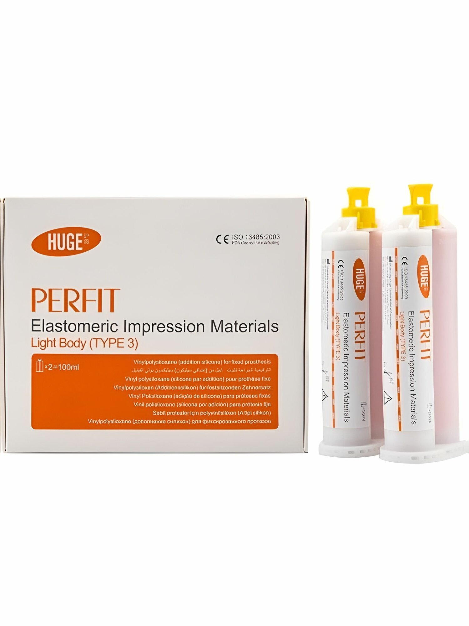 Слепочная масса А-силиконовая PERFIT A Light Body (50 мл + 50 мл) материал аддитивного отверждения, насадки