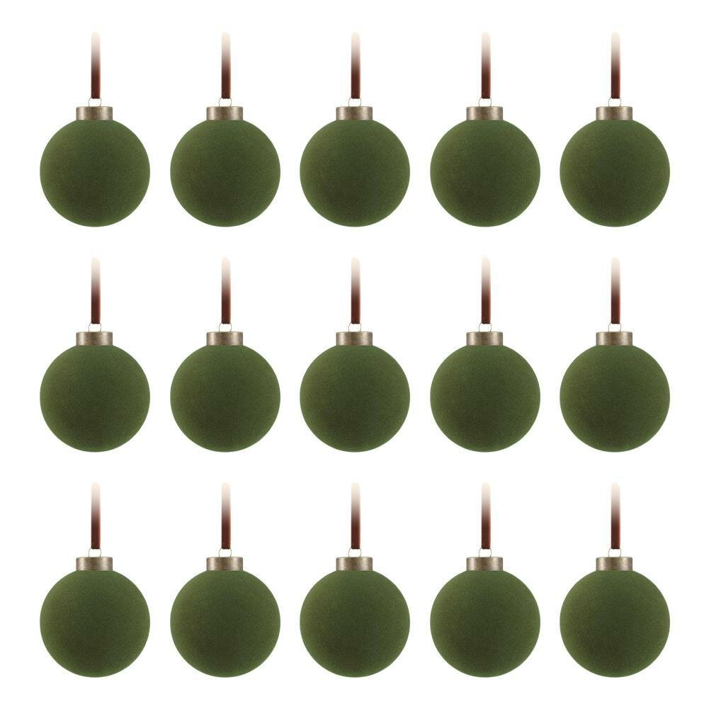 Набор бархатных фенечек для елки, 15 штук.