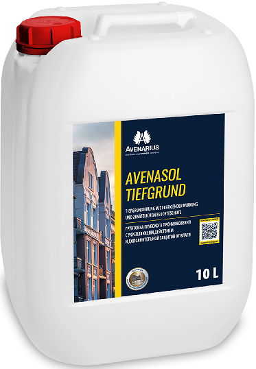 Грунтовка Глубокого Проникновения Avenarius Avenasol Tiefgrund 10л с Укрепляющим Действием и Защитой от Влаги.
