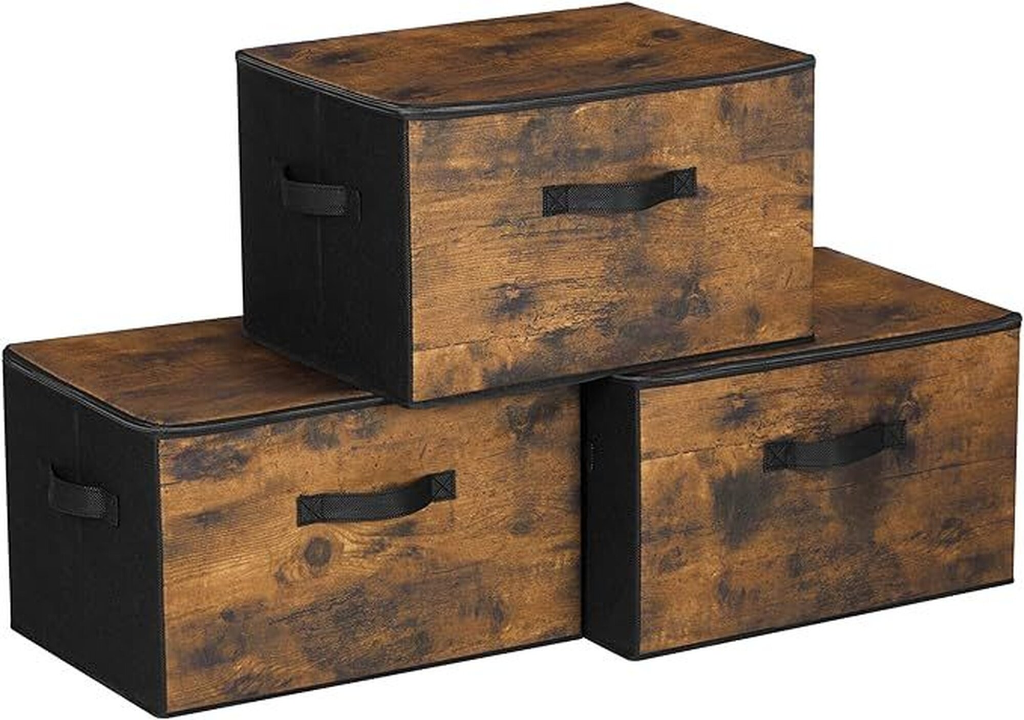 Коробка для хранения вещей SONGMICS - набор из 3 шт, складные, тканевые, 40 x 30 x 25 см, коричневый, RYZ103B01