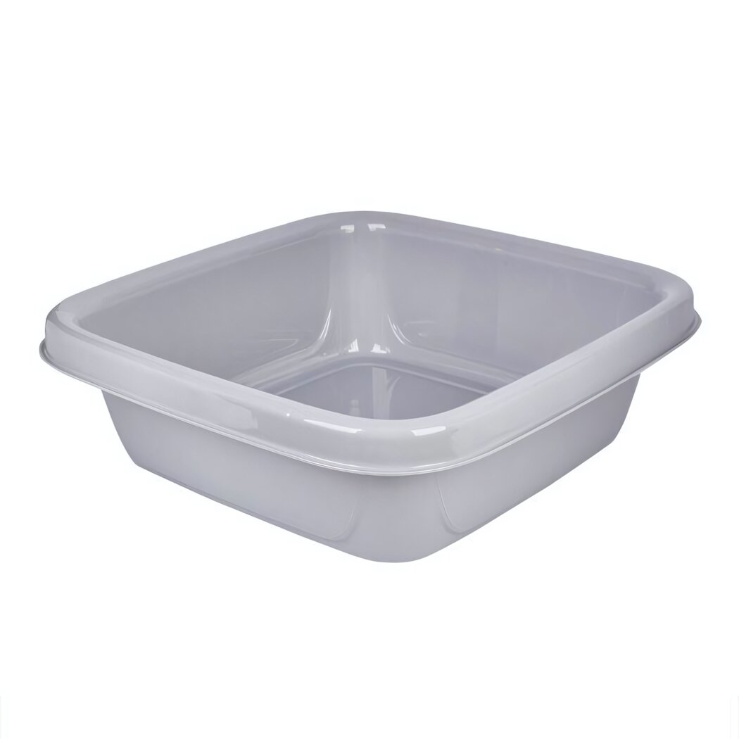 Таз квадратный «Step» 10 л, пищевой пластик, прочный, серебристый