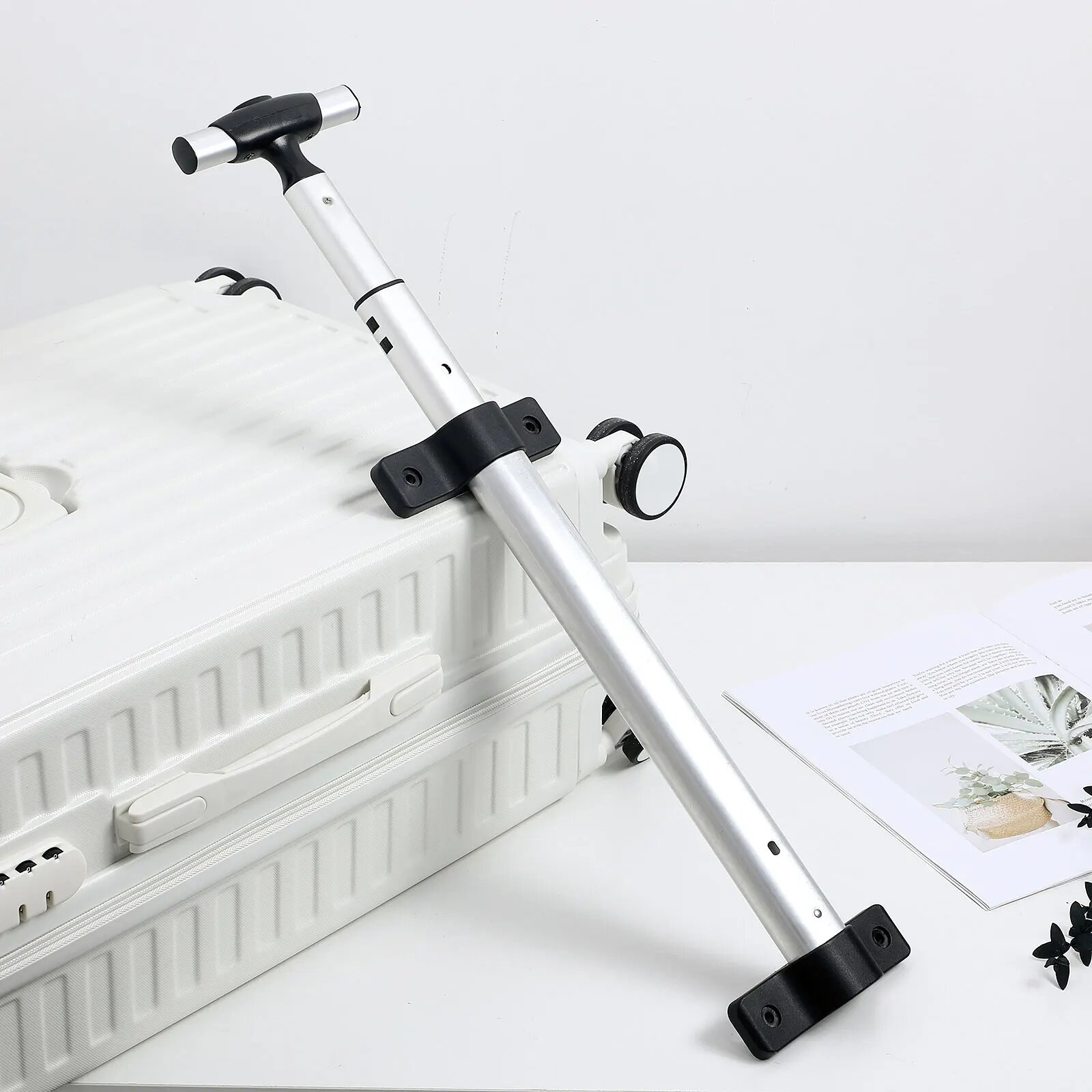 1 шт, телескопическая ручка для чемодана, портативная ручка для багажа, запасные части, ручка для дорожного багажа из алюминиевого сплава, аксессуар