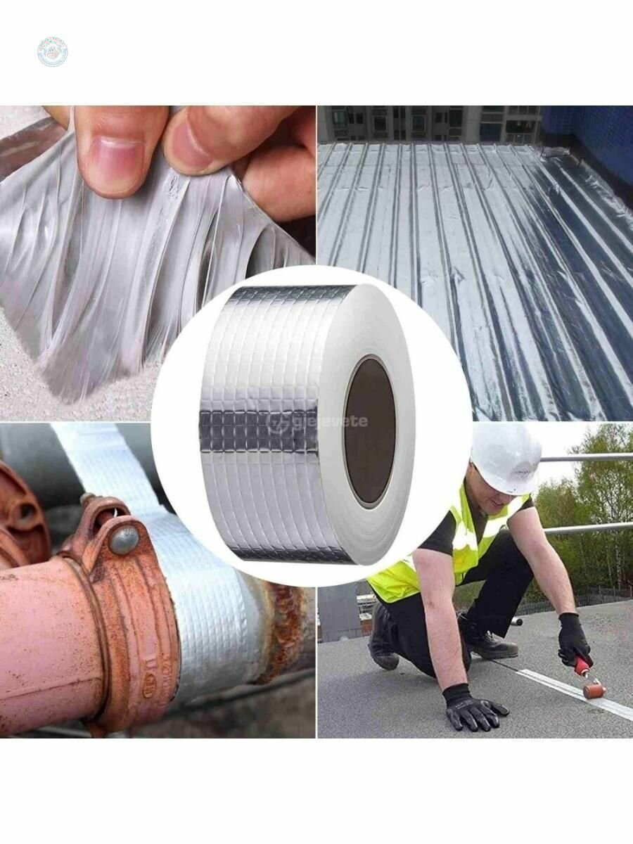 Гидроизоляционная бутил-каучуковая лента с алюминиевым слоем, универсальная клейкая герметизирующая лента для ремонта кровли, труб, бассейнов, окон и бензобака, морозостойкая и жаростойкая, шумоподавляющая, антикоррозийная