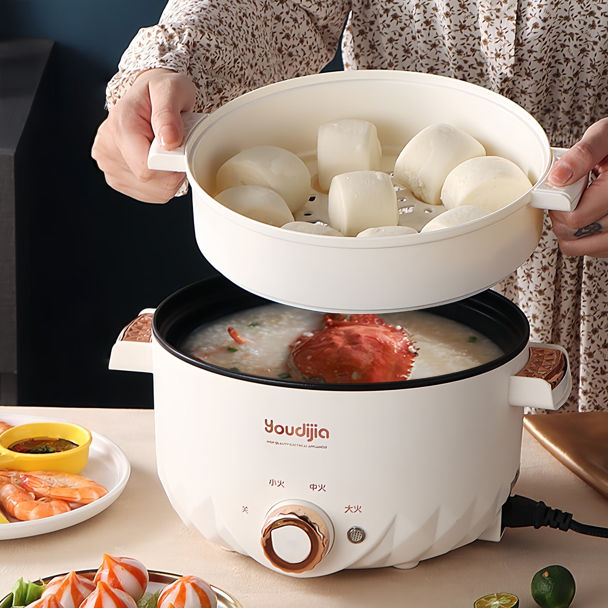 Пароварка-мультиварка, 3л, 800Вт, антипригарное покрытие, съемная крышка