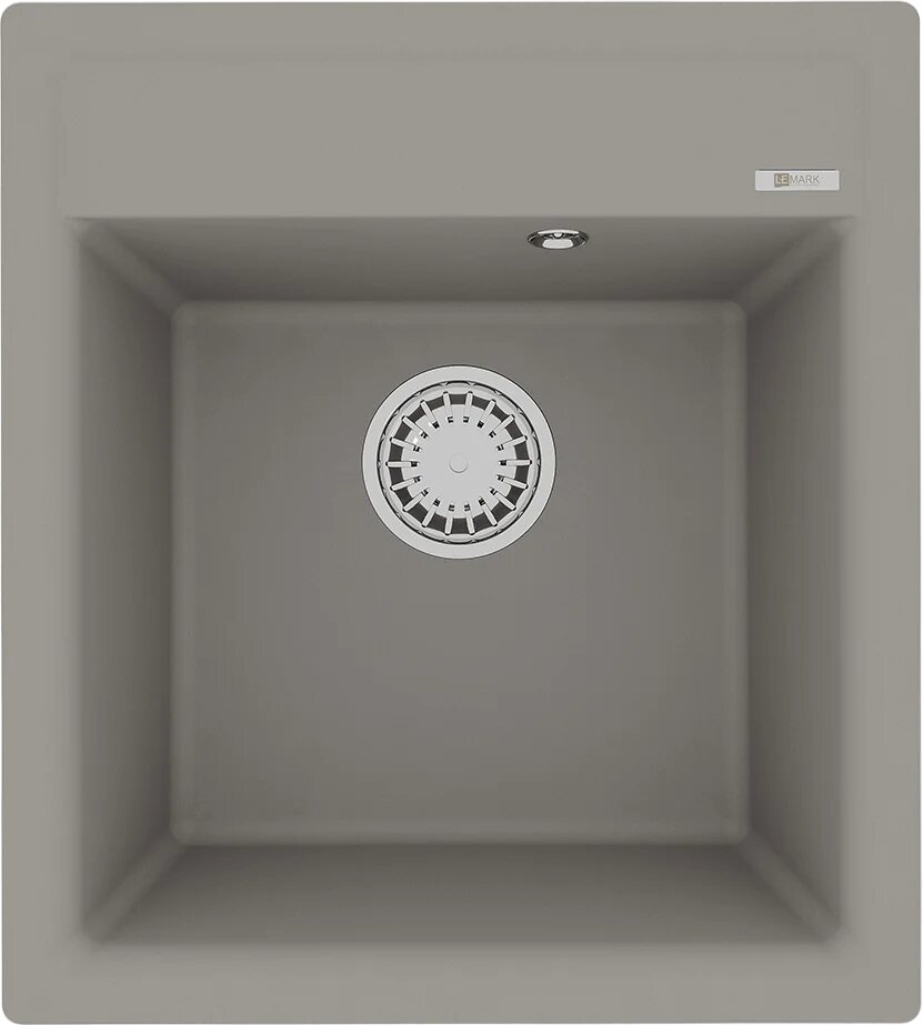 Мойка кухонная Lemark Hanka 450 9910009 прямоугольная, 45x50, мойка для кухни, серая, матовая