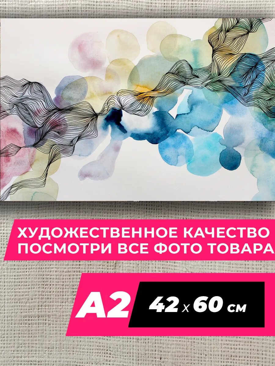 Постер Абстракция на стену 2 абстракционизм A2, матовая фотобумага премиум качества