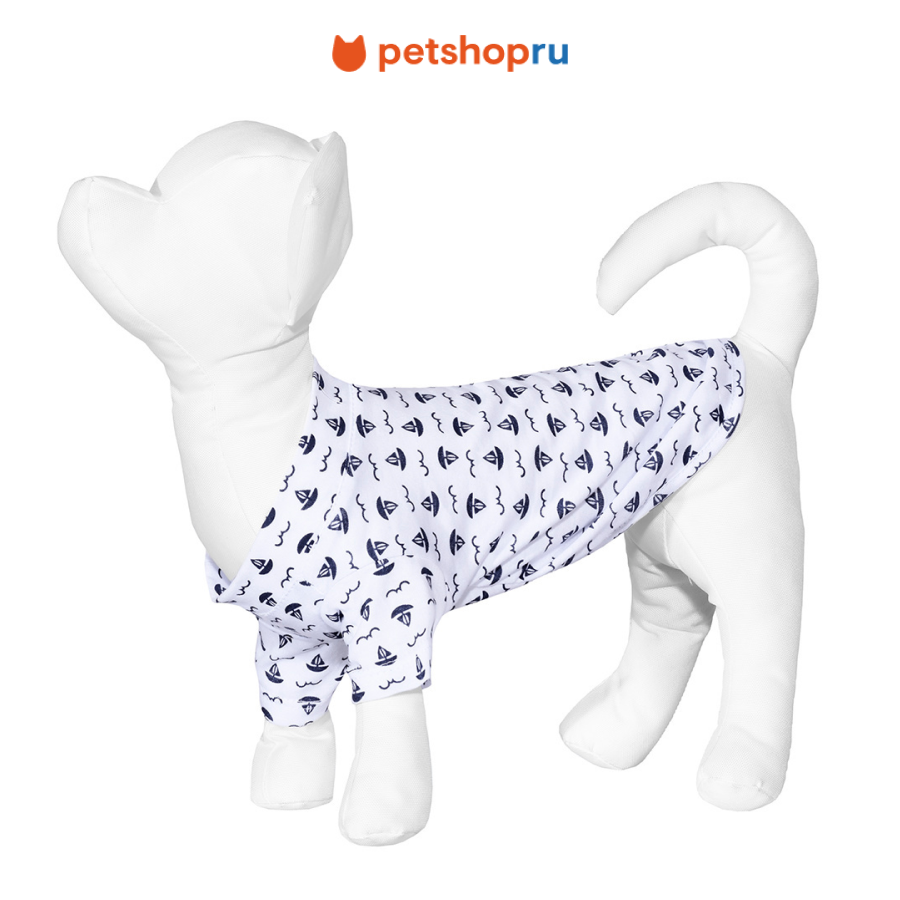 Yami-Yami одежда Футболка для собаки "Кораблики", S, спинка 22-24 см