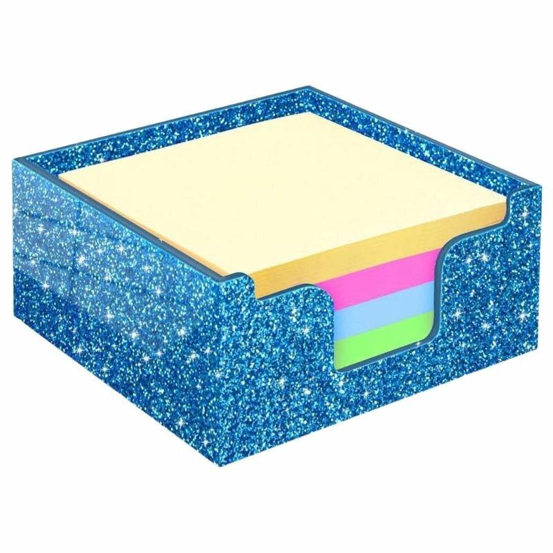 Декоративный акриловый контейнер для стикеров, блестящий органайзер для школьных принадлежностей, темно-серый, Синий