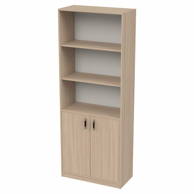 Шкаф Меб-фф Офисный шкаф ШБ-3+С-28МВ цвет Дуб Молочный 77/37/200 см