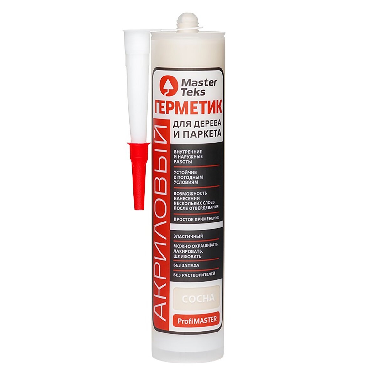 Акриловый герметик для дерева и паркета MasterTeks Profimaster 9782332, 290 мл, сосна