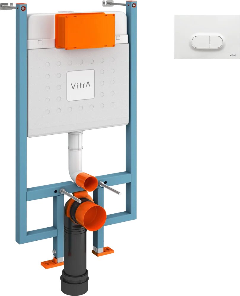Комплект Инсталляция VitrA V-Fix Core 738-5800-01 / Кнопка Loop 740-0500 цвет белый глянец