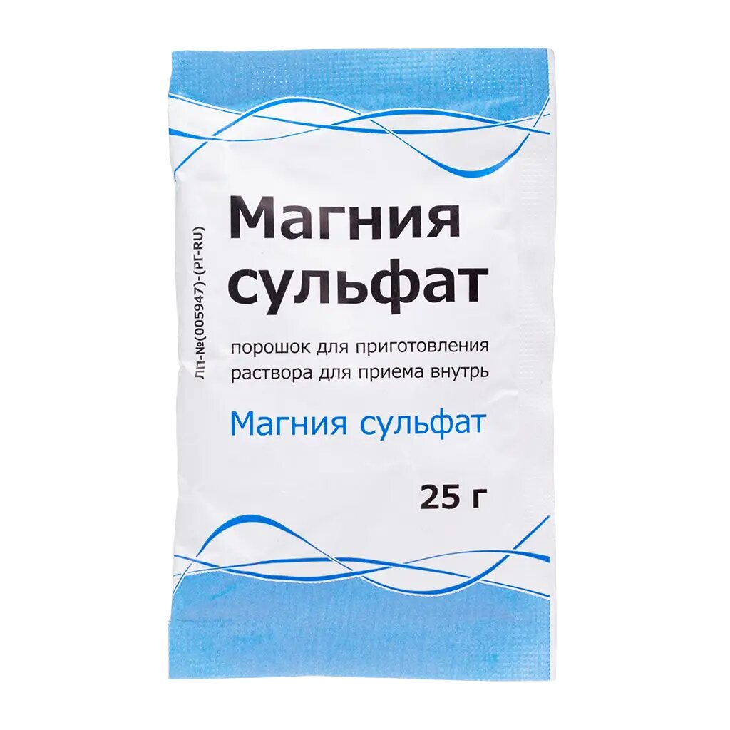 Магния сульфат порошок д/приг раствора для приема внутрь 25 г 1 шт