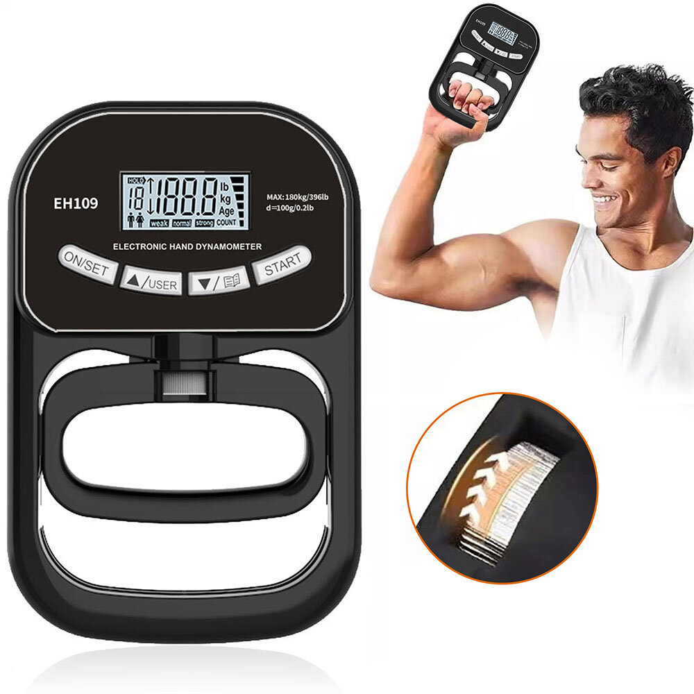 Цифровой динамометр для измерения силы захвата Noonedibs, память на 19 записей, черный, USB