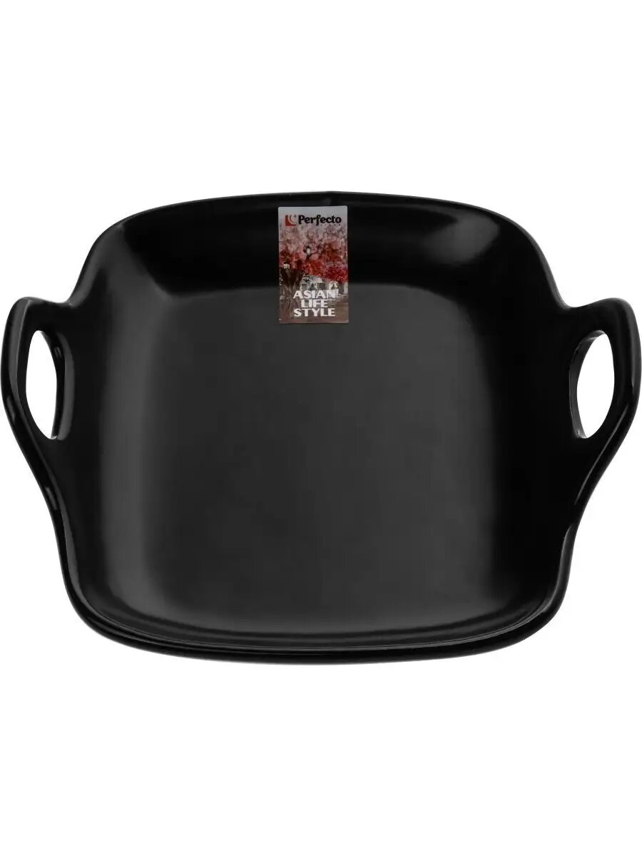 Блюдо керамическое квадратное PERFECTO LINEA Asian 19х18,5х4,7 см черный (17-101901)