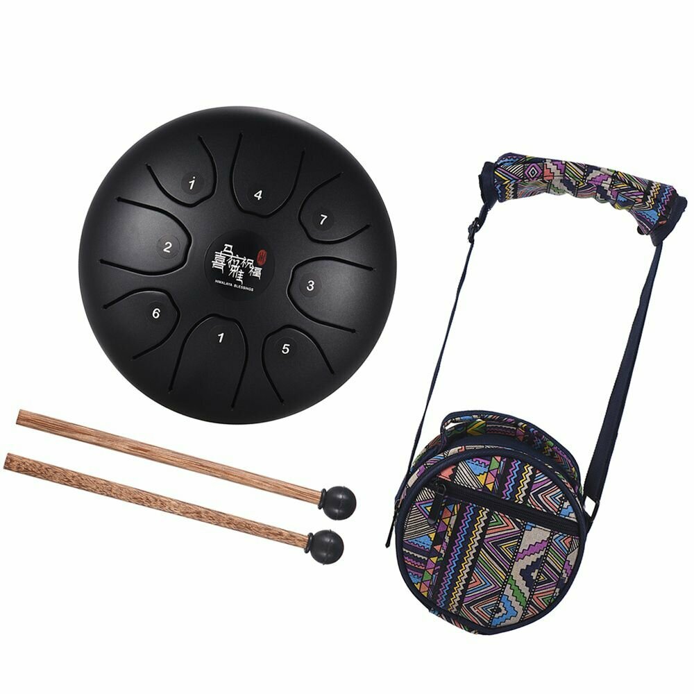 5,5-дюймовый эфирный барабан, натуральная клавиша C, 8-тональный язычок, легированная сталь, барабанные палочки и ударная установка в комплекте.