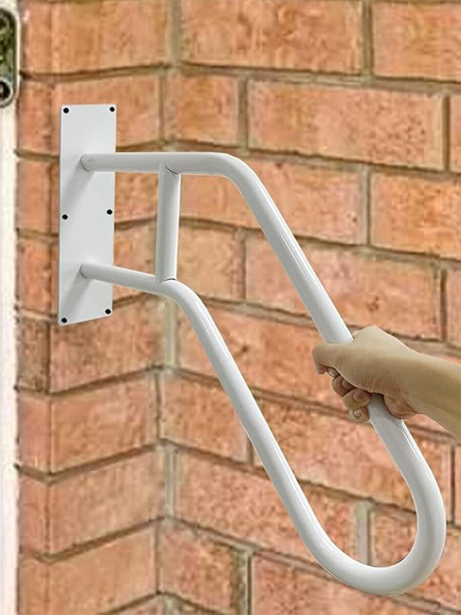 Входные перила металлические, Черный Поручень пристенный для пожилых людей