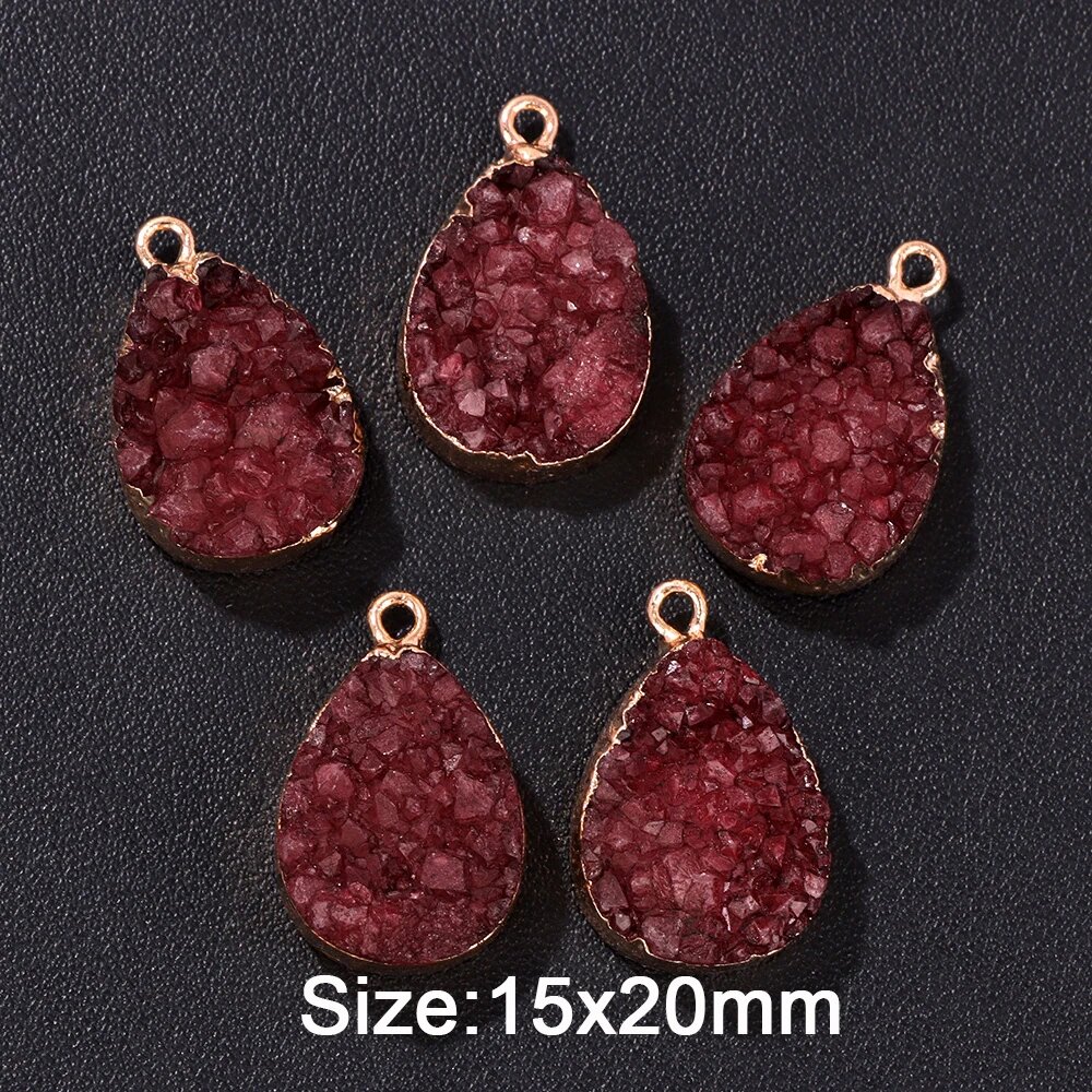 Подвеска Друза из агата RISYF Бордовый, 1 Piece, NO.7