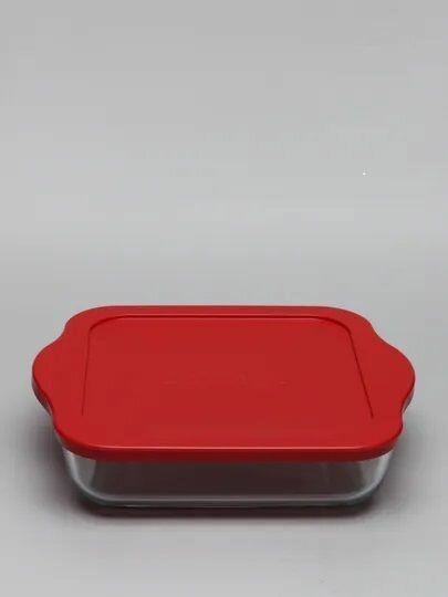 Форма стеклянная, жаропрочная 2 л с крышкой, квадратная, противень для выпечки, запекания в СВЧ, духовка