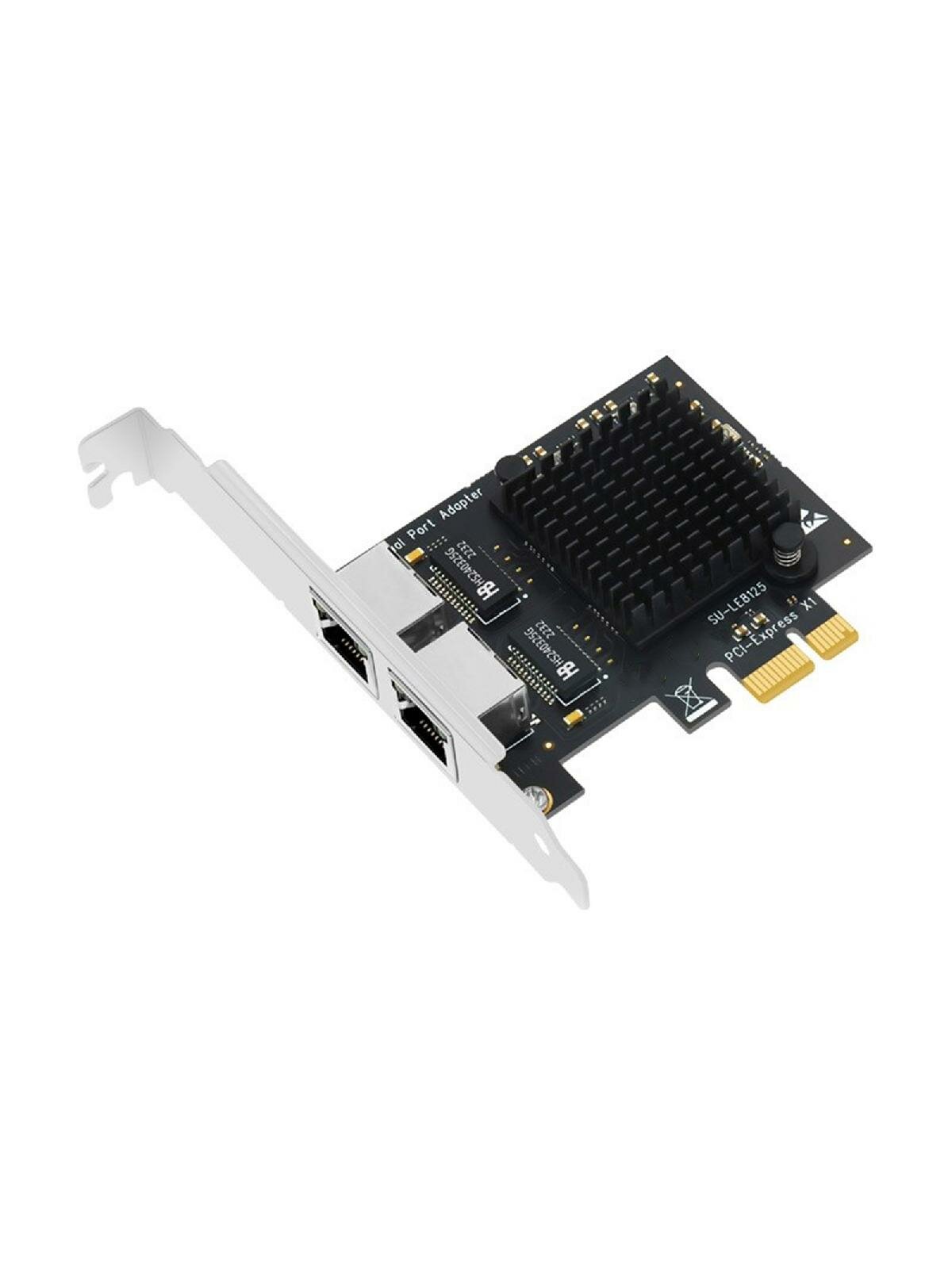 PCIE3.0X1 Ethernet Card 2.5Gbps RTL8125BG Control Two Rj45 Port Ethernet Networking Expansion Card