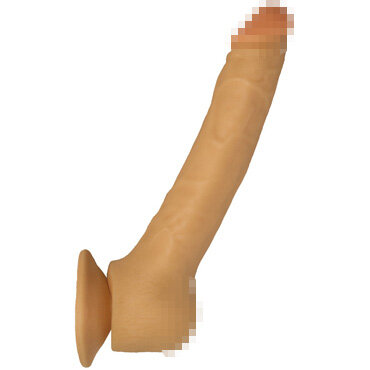 Биоклон Реалистичный фаллоимитатор с венками 18 см, телесный На присоске, с мошонкой