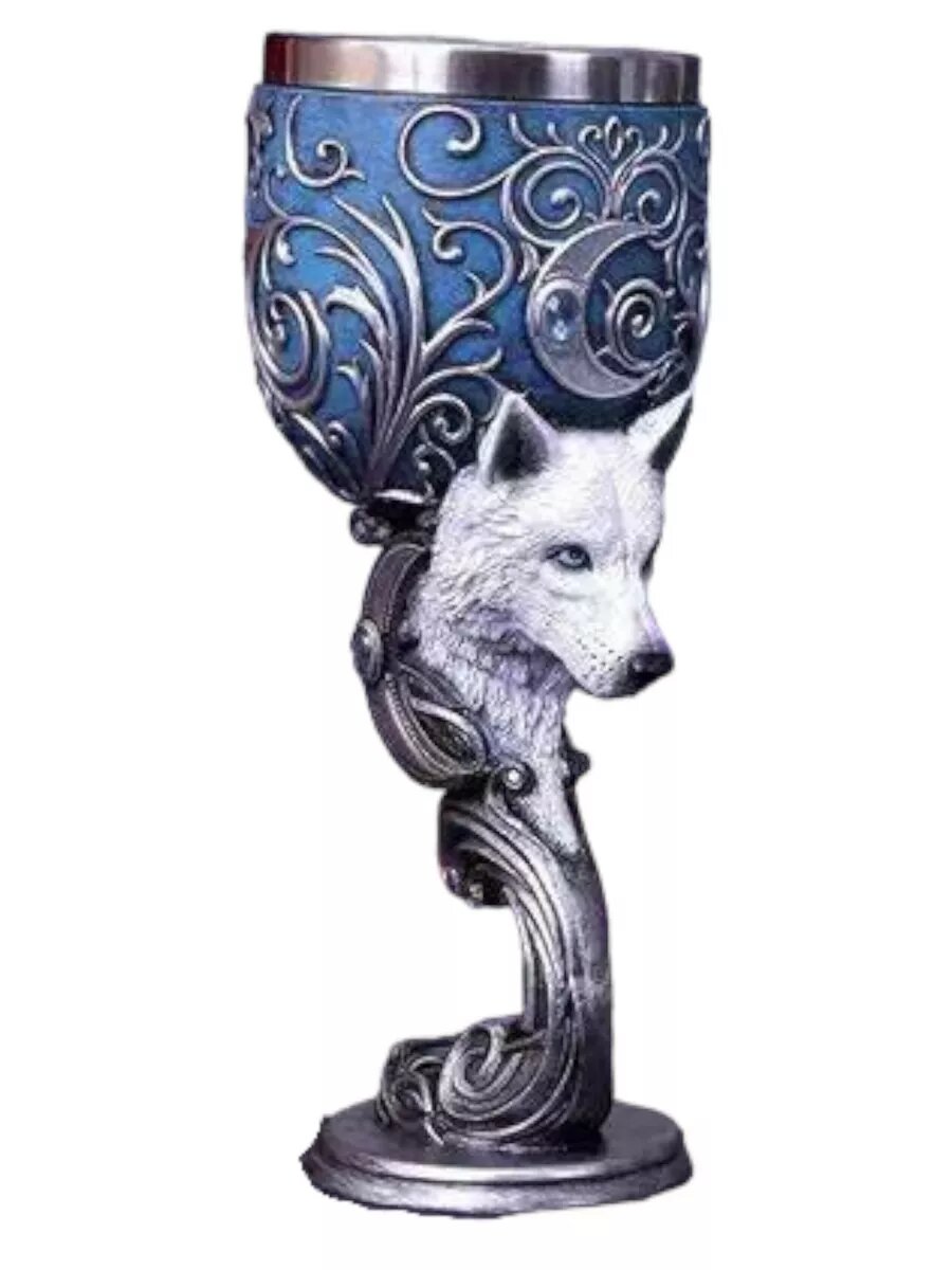 Бокал "Кубок Снежного Волка", полистоун, нержавеющая сталь, готический стиль