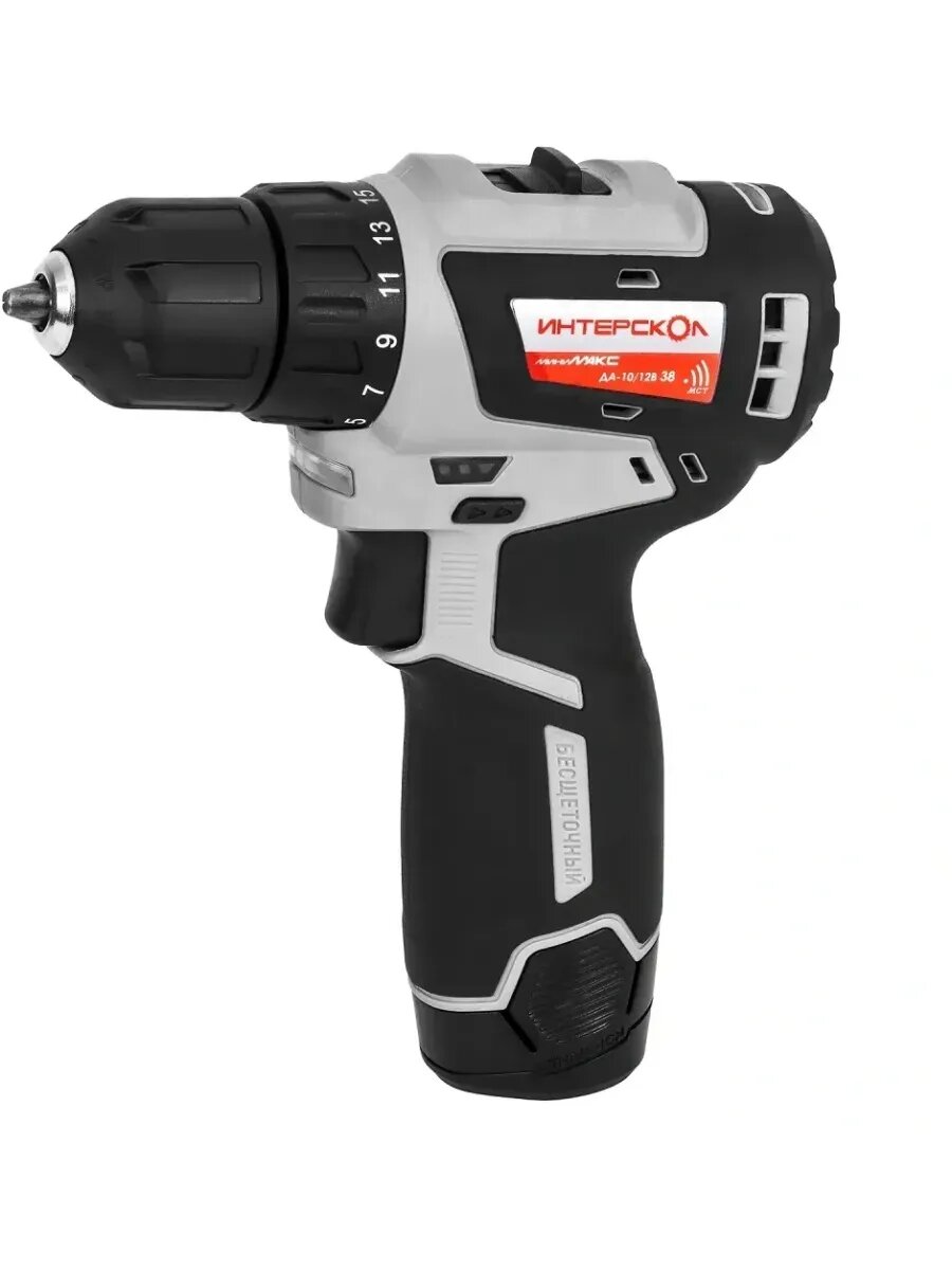 Дрель-шуруповерт Интерскол ДА-10/12В аккум. патрон: быстрозажимной (кейс в комплекте) (757.3.2.40)