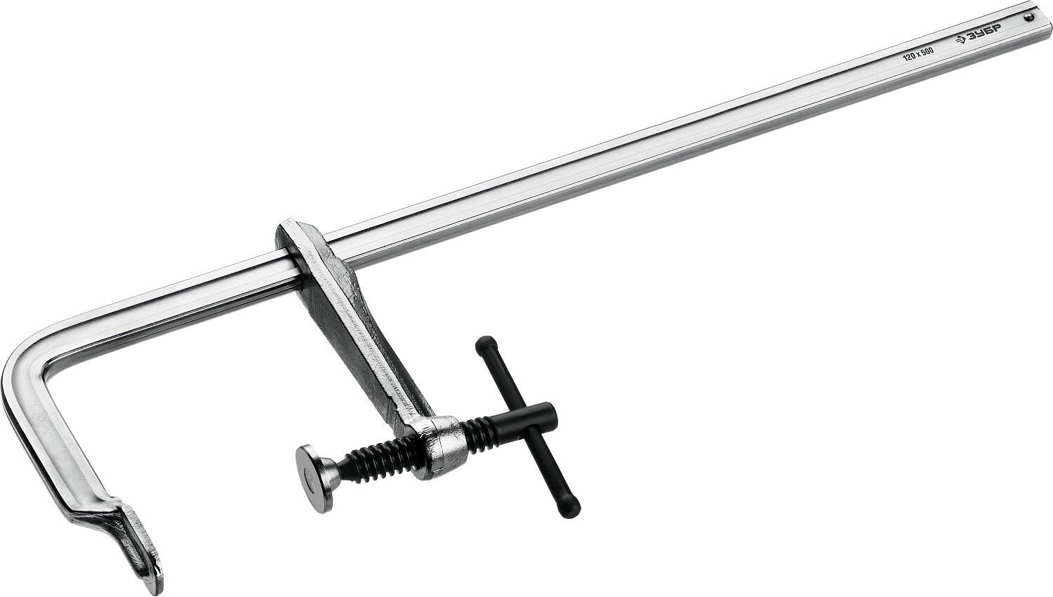 Цельнокованная струбцина ЗУБР КС-500/120, F, 500 х 120 мм, профессиональная 32157-120-500