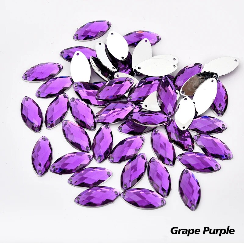 Bobohoo стразы конские глаза акрил 150 шт Фиолетовый, 9x18mm 50pcs, Grape-Purple
