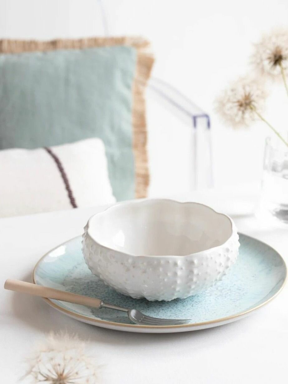 Тарелка глубокая, салатник, чаша белая Costa Nova "Aparte WHITE" 1 шт, 18.4 см, 950 мл. Ударопрочная, профессиональная керамика. Португалия